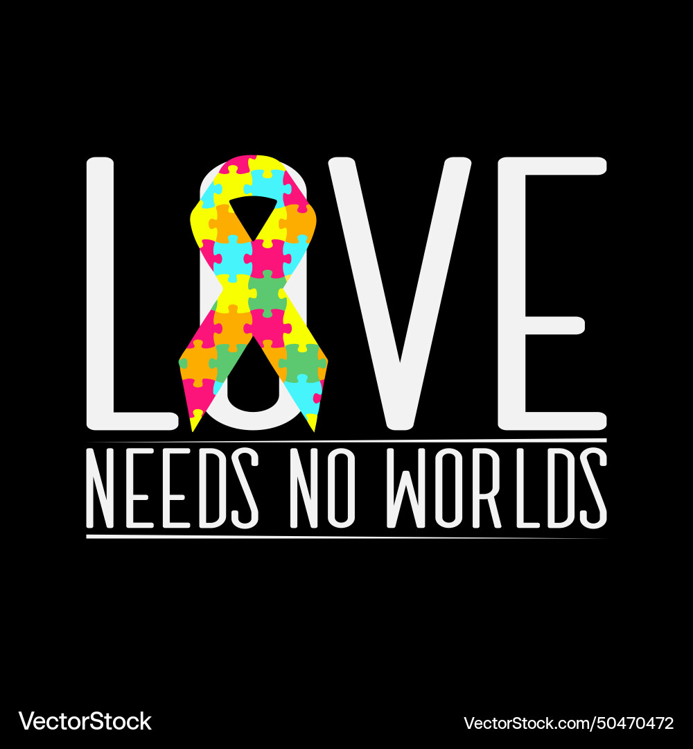 Autism awareness support love need no words Vector Image