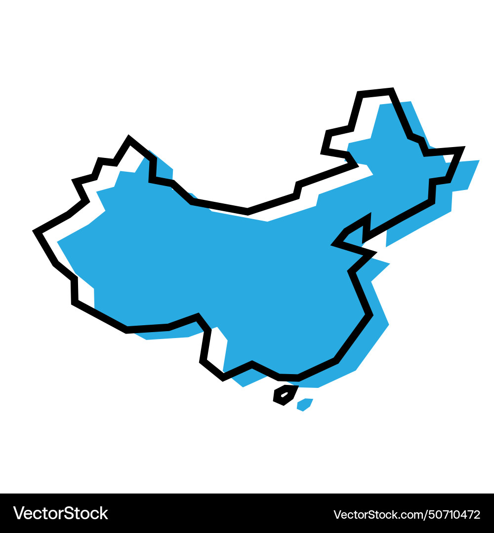 China simplified map Royalty Free Vector Image