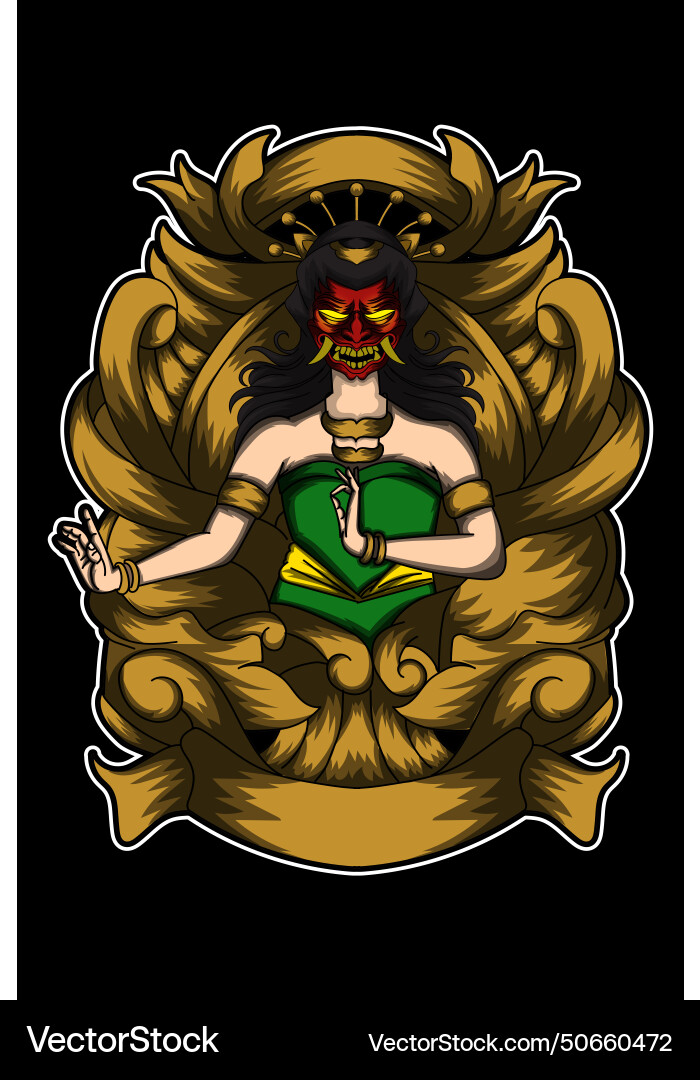 Demon masked dancer Royalty Free Vector Image - VectorStock