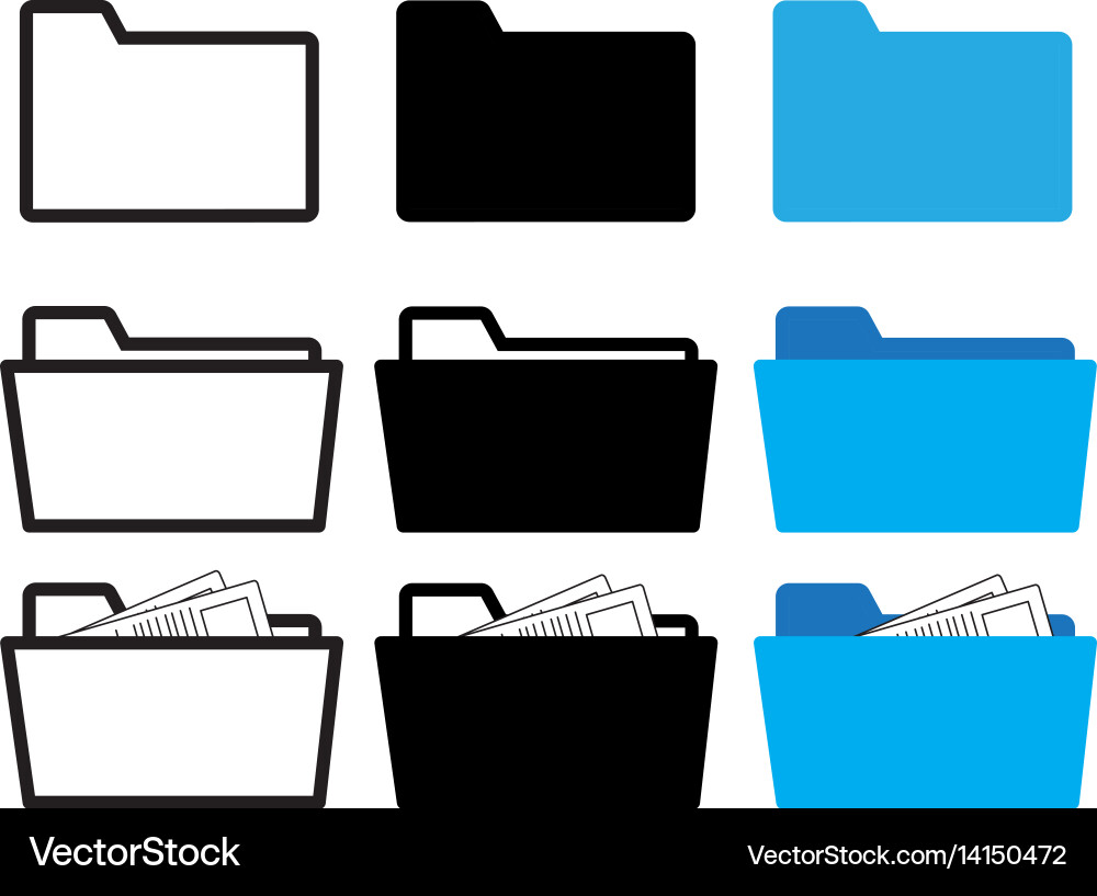 Folder Icon Collection Royalty Free Vector Image