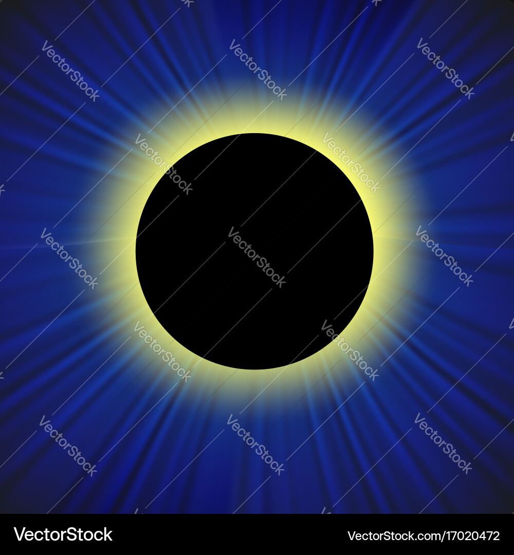 Full solar eclipse Royalty Free Vector Image - VectorStock