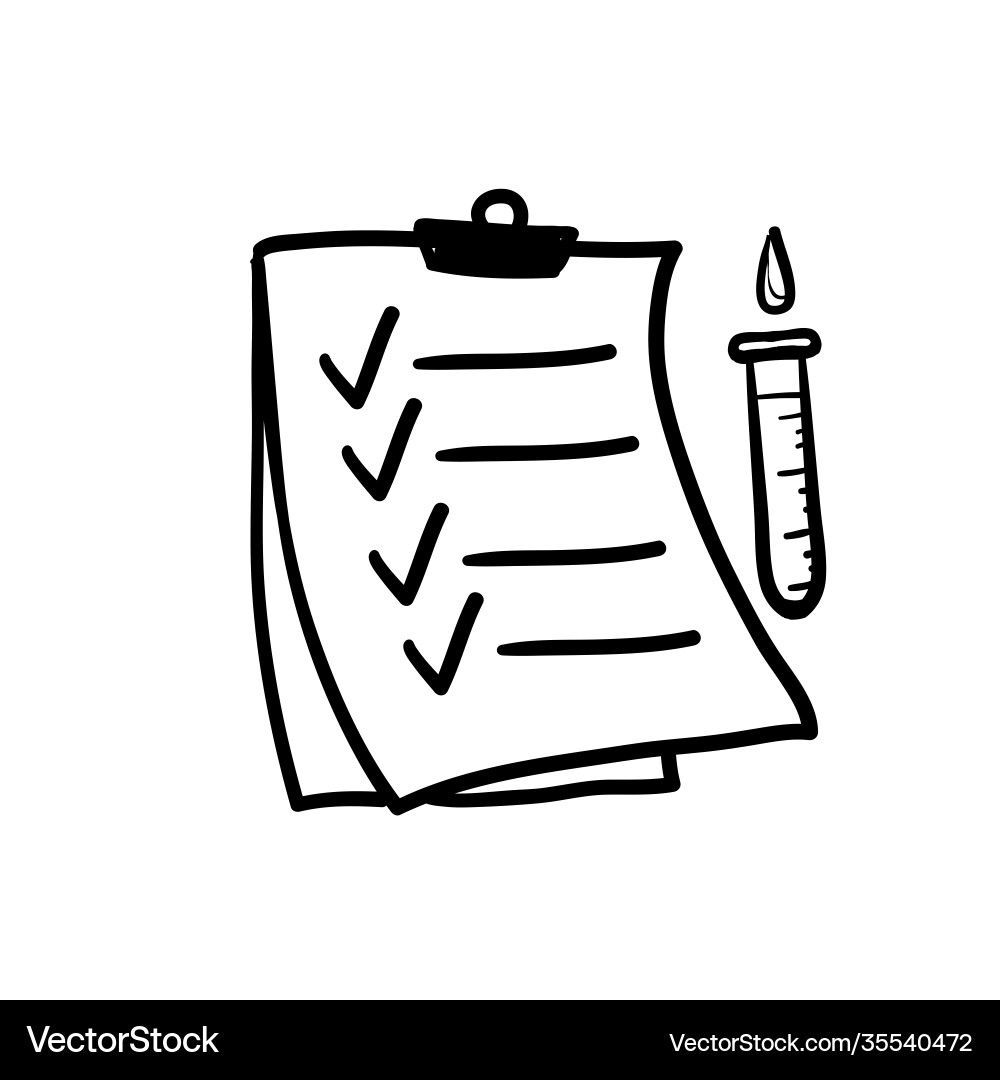Hand drawn clinical analysis result icon lab Vector Image