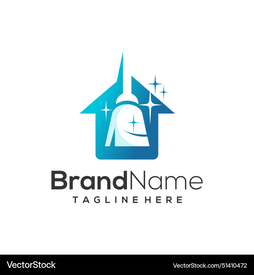 Home cleaning logo design Royalty Free Vector Image