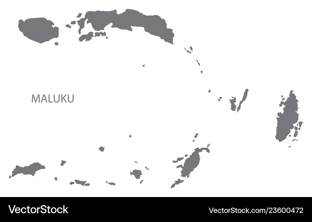 Maluku indonesia map grey Royalty Free Vector Image
