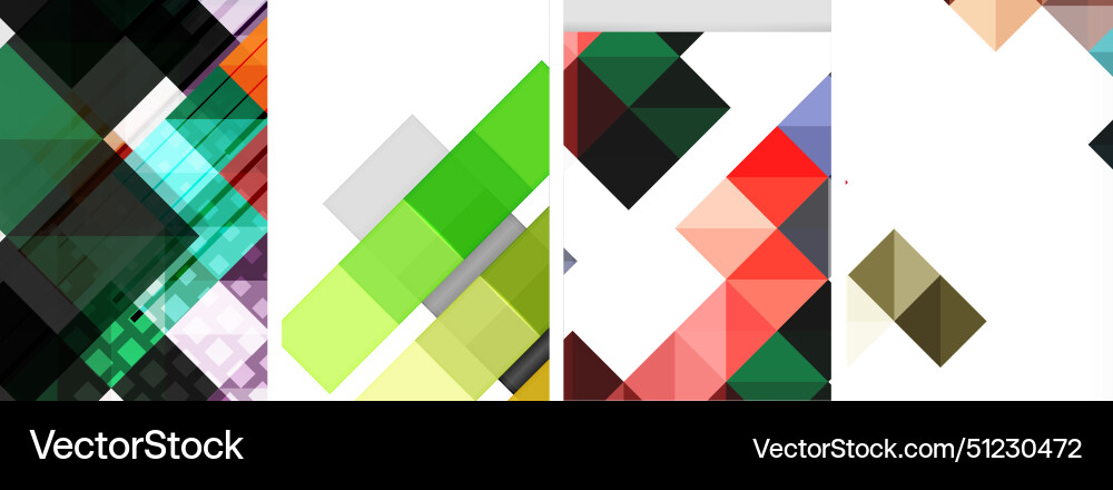 Square abstract poster set Royalty Free Vector Image