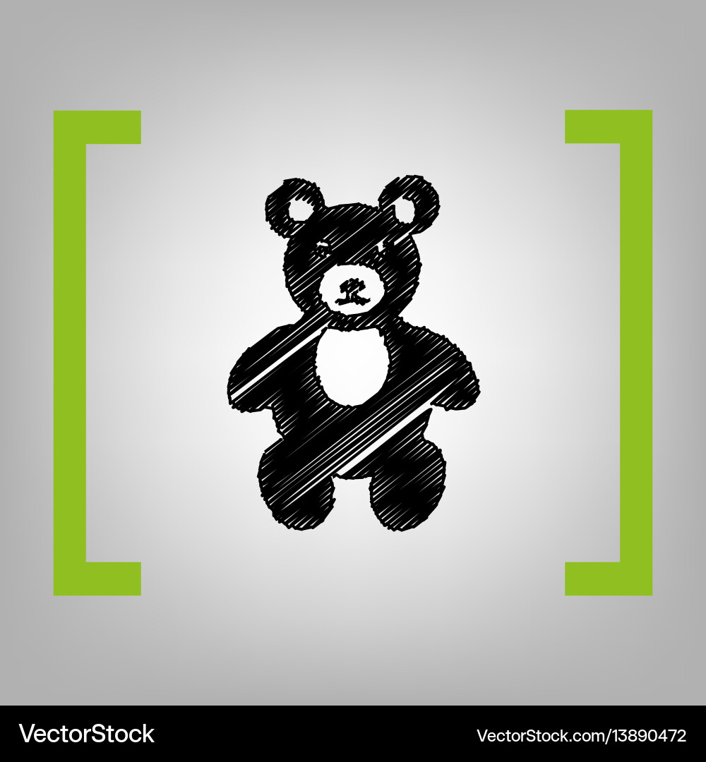 Teddy bear sign black Royalty Free Vector Image