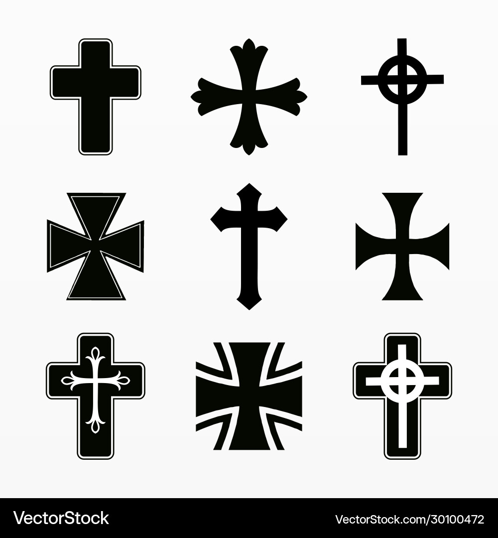 Variety cross symbol set Royalty Free Vector Image