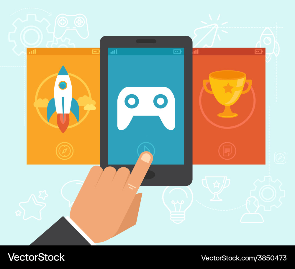 Gamification concept Royalty Free Vector Image