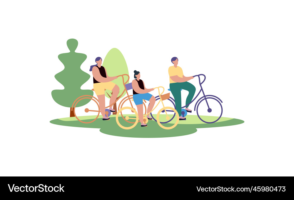 Happy family recreation active Royalty Free Vector Image