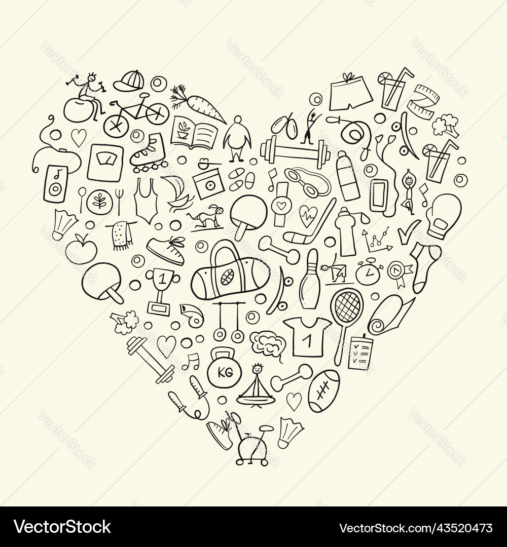 Healthy lifestyle background sport and activity Vector Image