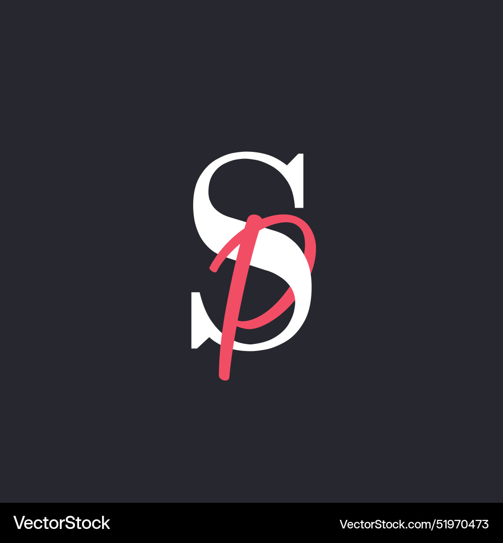 Letter sp logo perfectly blended initials sp Vector Image