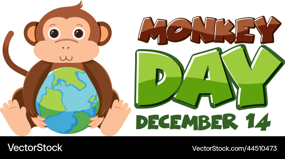 Monkey day text for banner or poster design Vector Image