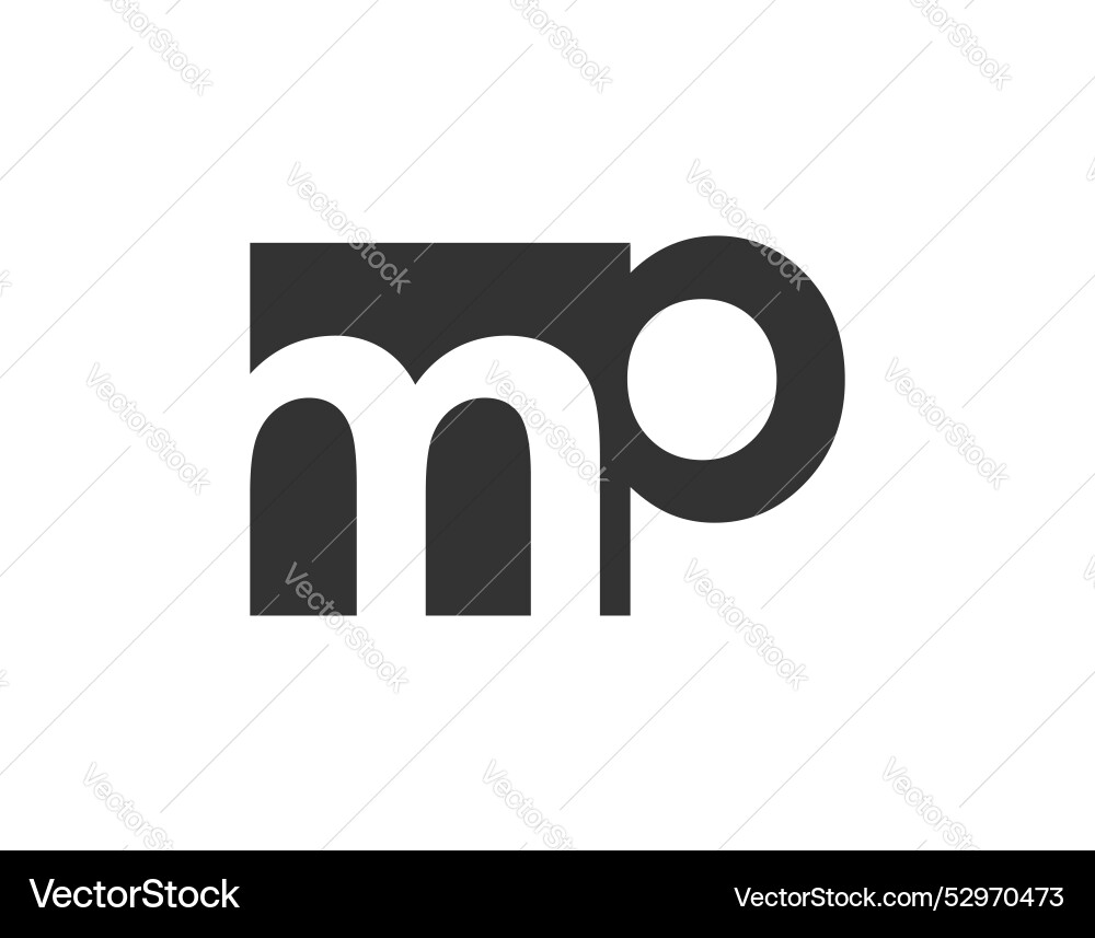 Mp creative geometric initial based modern Vector Image