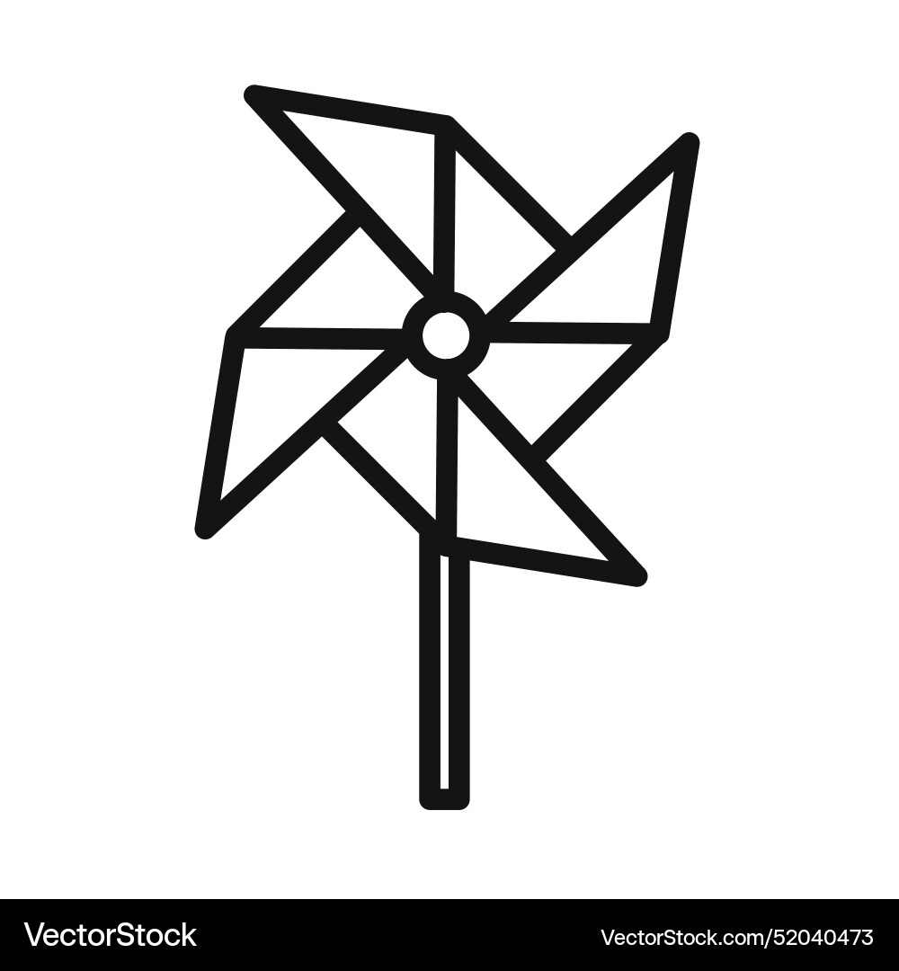Paper windmill icon black and white sign Vector Image