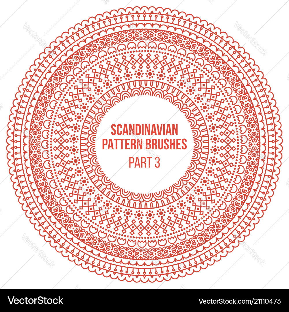 Pattern brushes inspired by scandinavian finnish Vector Image