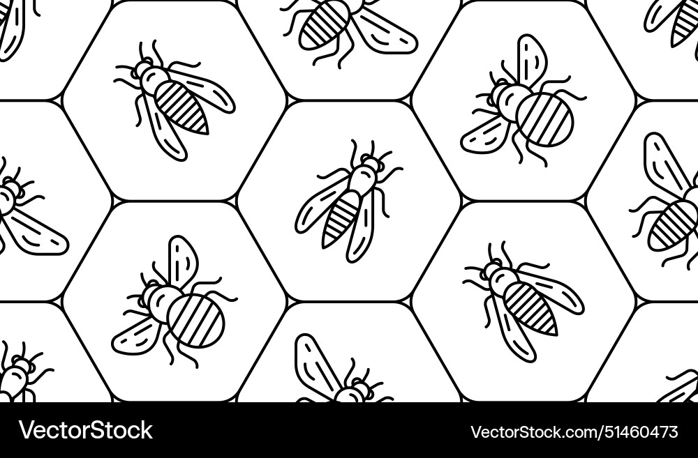 Seamless bee pattern Royalty Free Vector Image