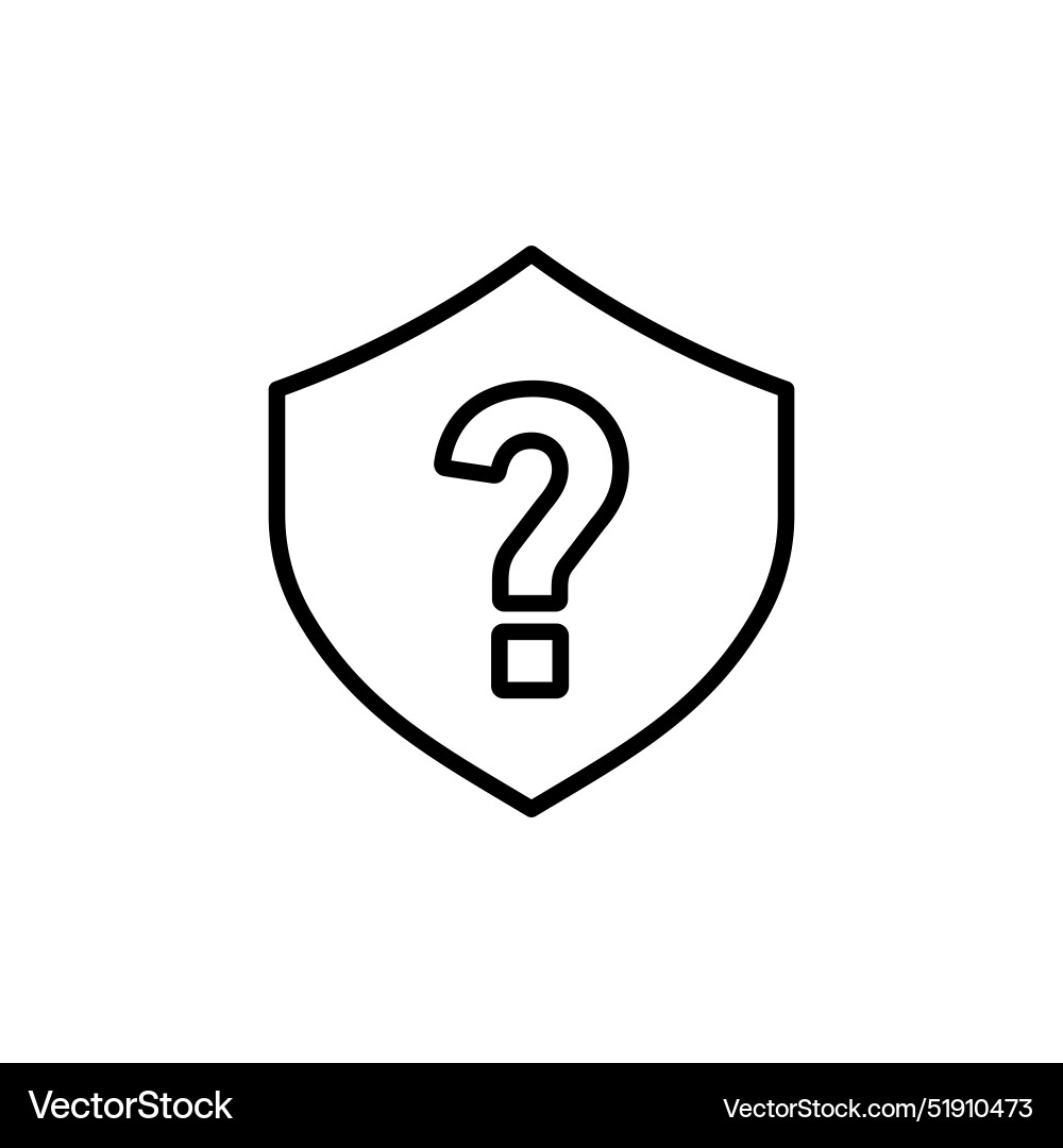 Shield interrogation icon set security Royalty Free Vector