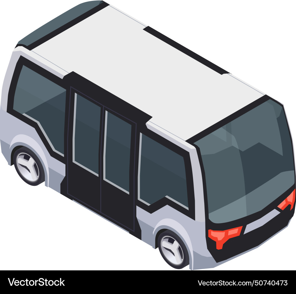 Smart shuttle bus composition Royalty Free Vector Image