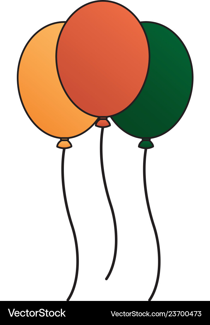 Three balloons decoration Royalty Free Vector Image
