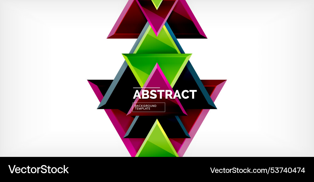 Abstract Background Colorful Triangles With 3d Vector Image