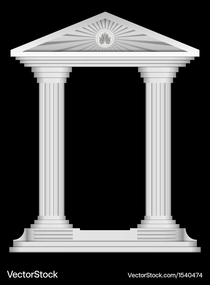 Antique roman temple frame for design Royalty Free Vector