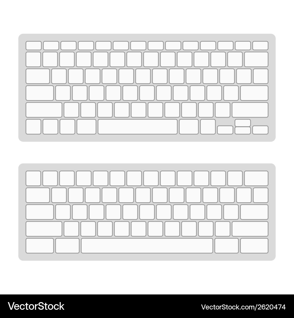 Computer keyboard blank template set Royalty Free Vector