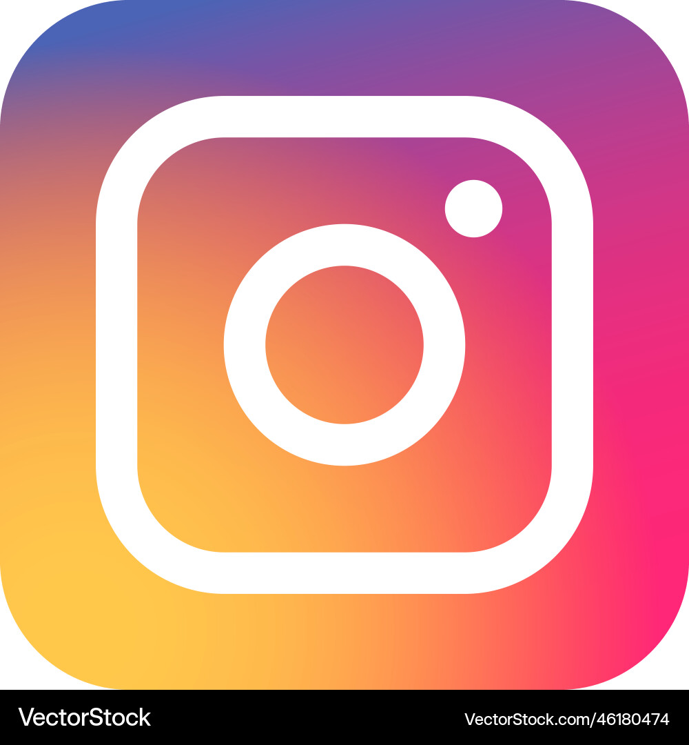Instagram logo insta realistic social media icon Vector Image