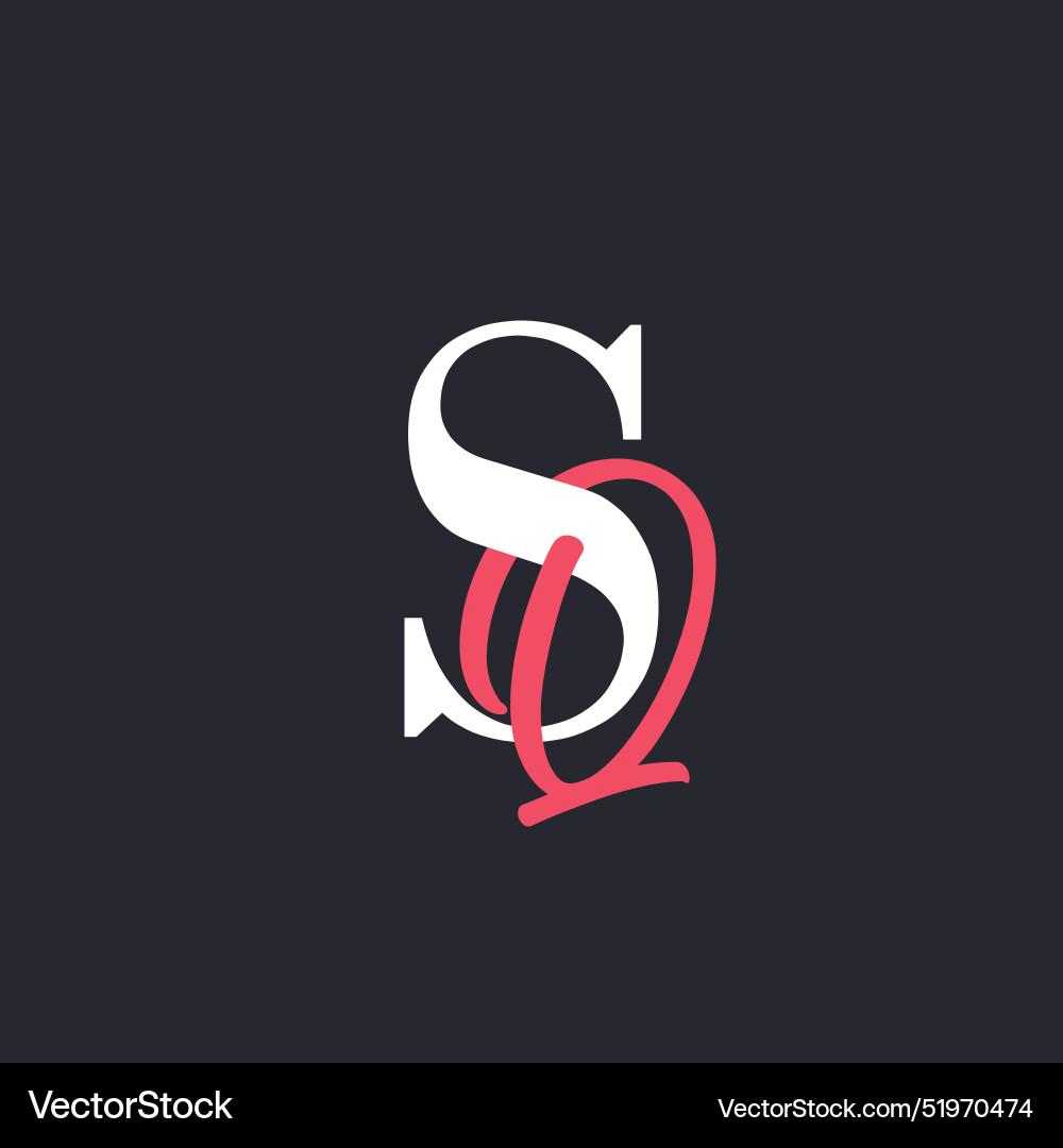 Letter sq logo perfectly blended initials Vector Image