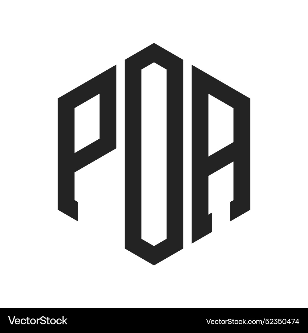 Poa logo design initial letter monogram Royalty Free Vector