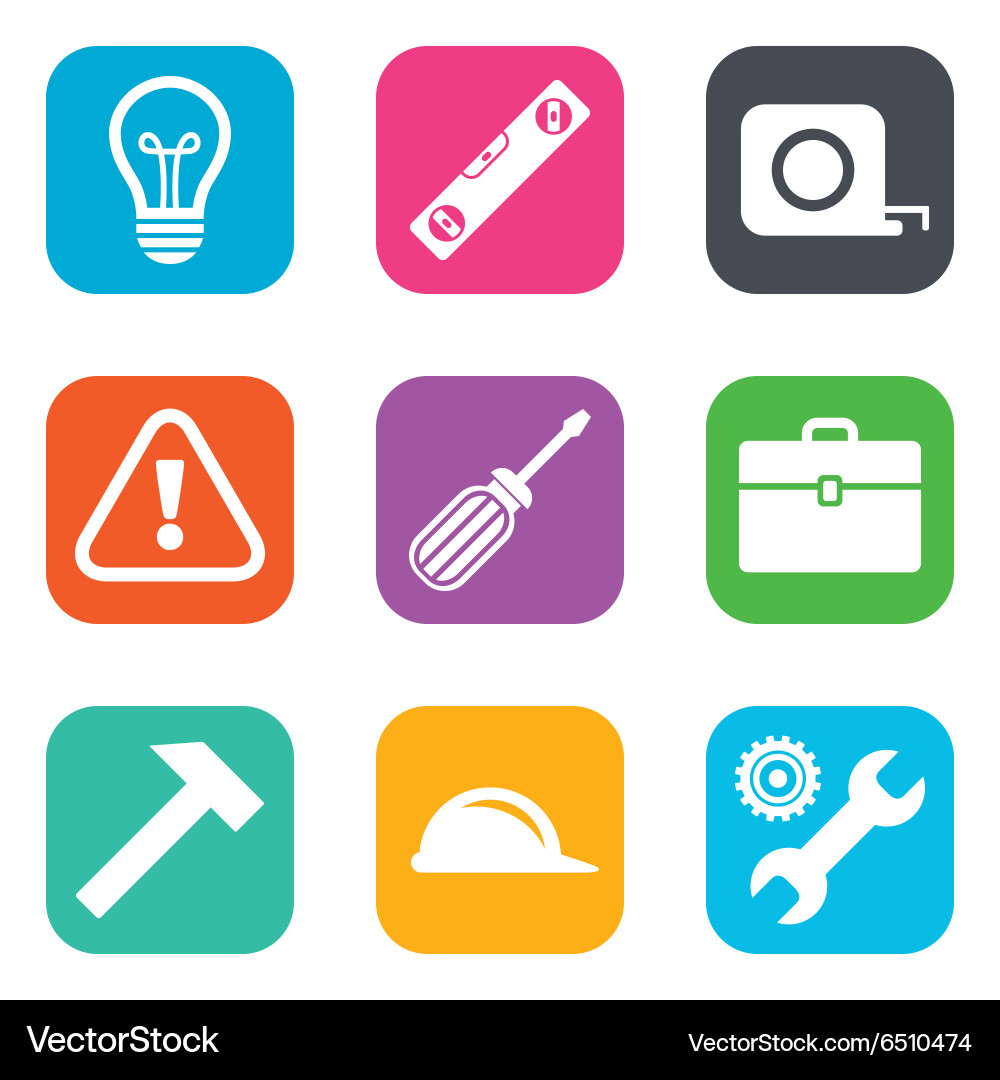Repair construction icons engineering signs Vector Image