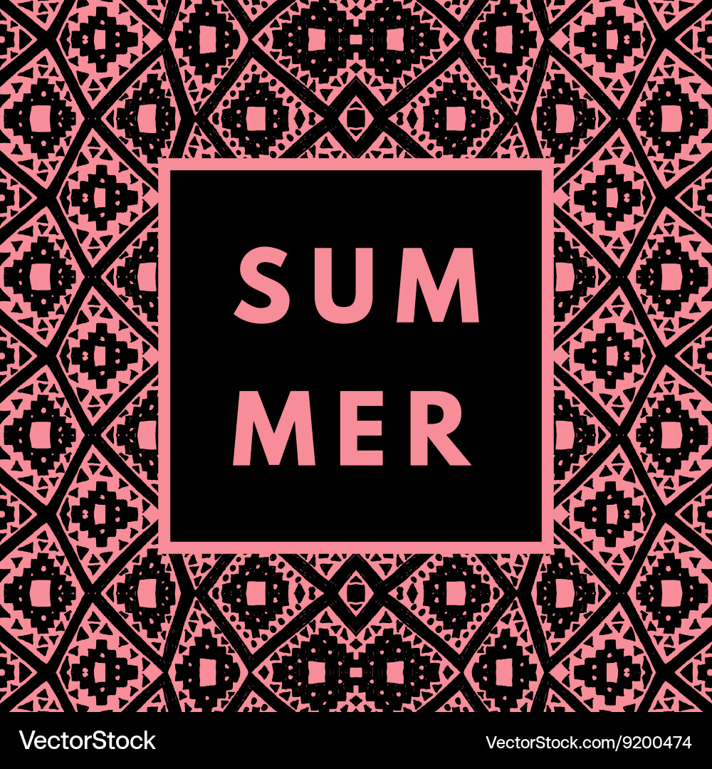 Summer hipster boho background Royalty Free Vector Image