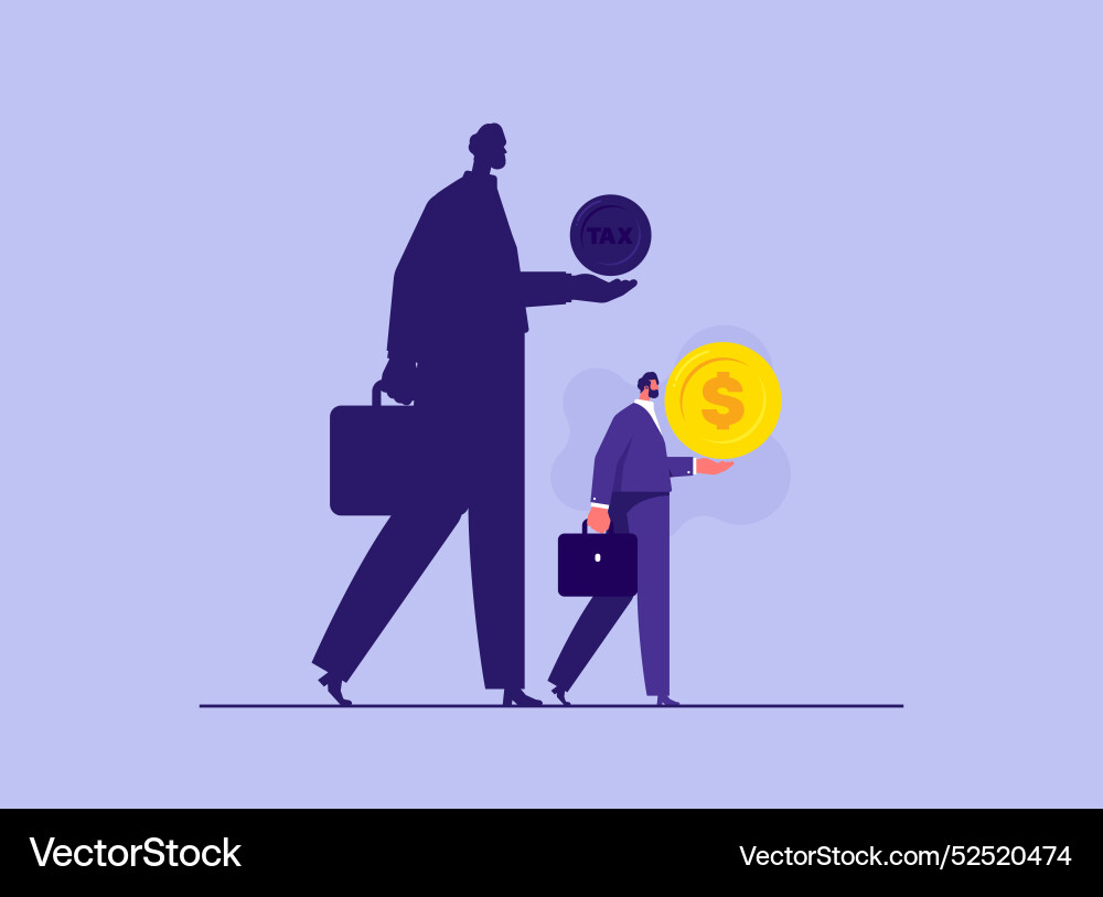 Tax payment or burden concept Royalty Free Vector Image