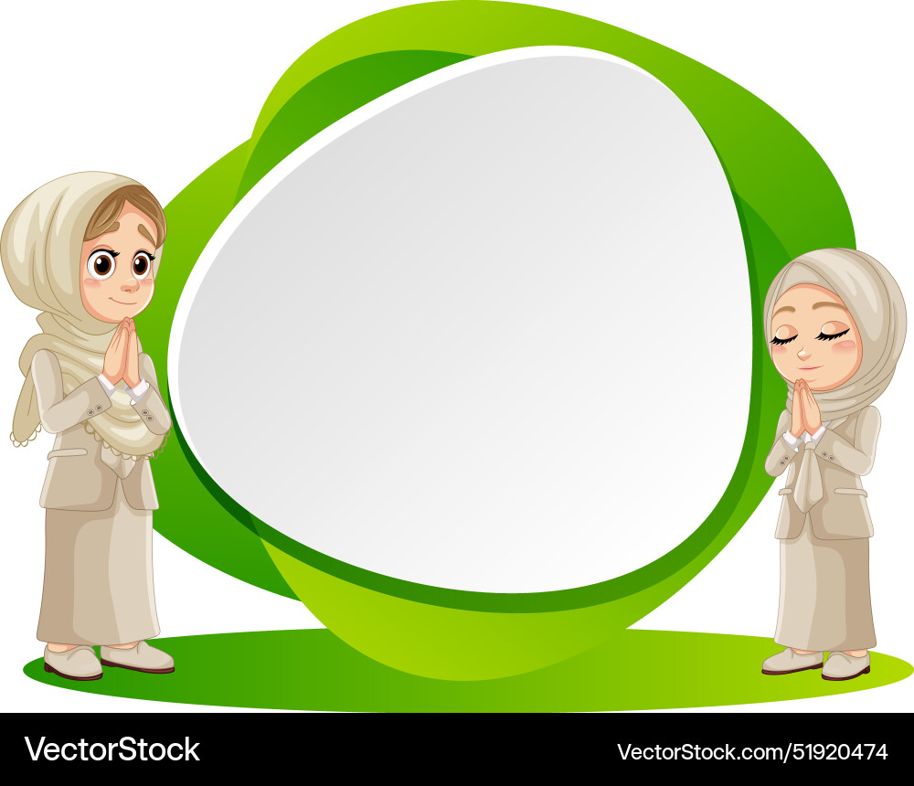 Two women greeting with respect and peace Vector Image