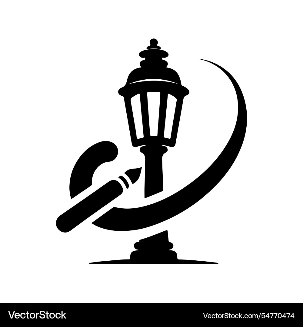Unique lamp post silhouette for logos flyers Vector Image