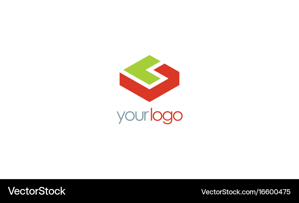 3d shape business logo Royalty Free Vector Image