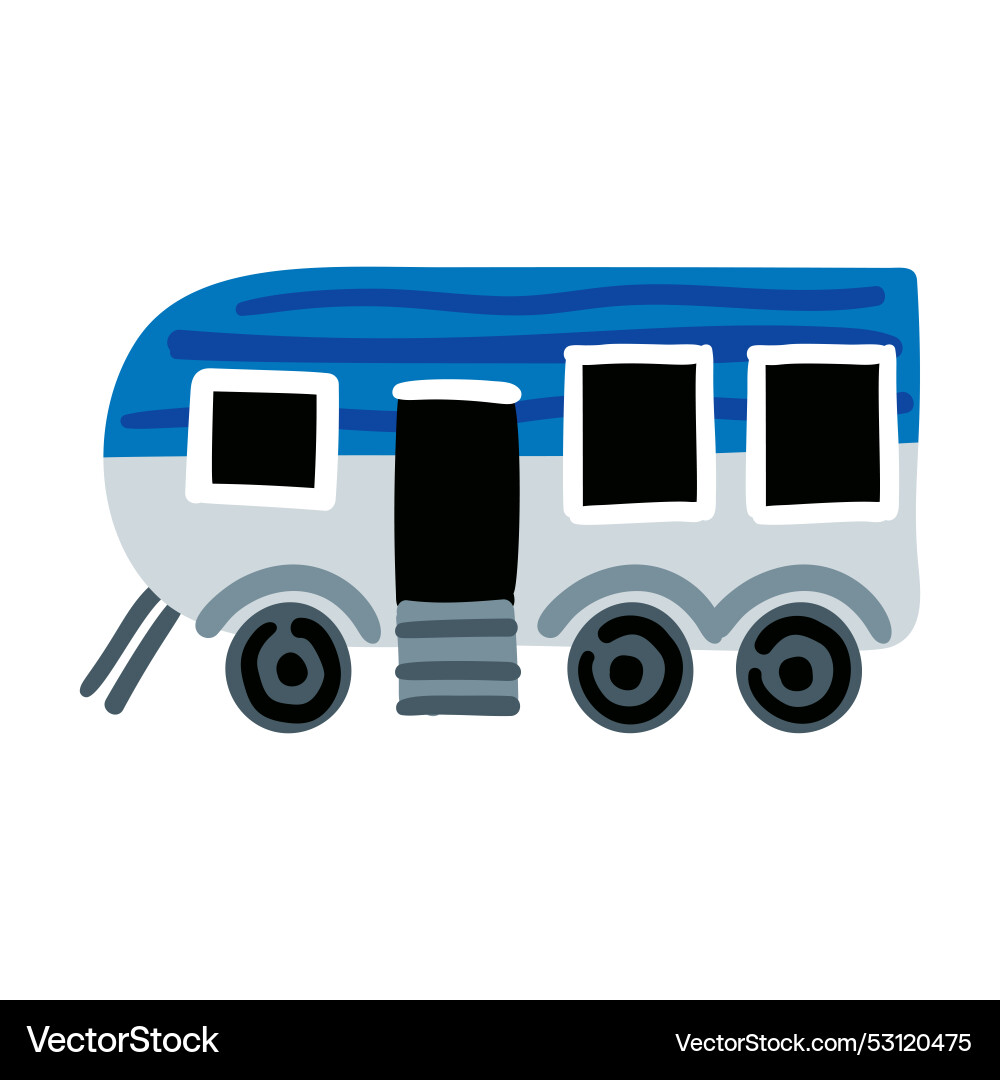 American caravan on vacation cartoon Royalty Free Vector