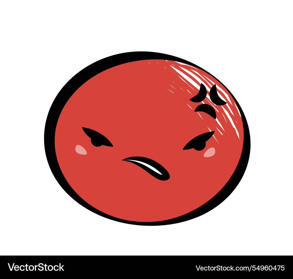 Angry Red Emoji Face Royalty Free Vector Image
