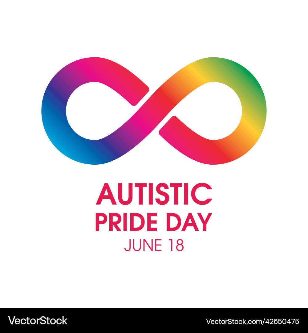 Autistic pride day rainbow infinity symbol icon Vector Image