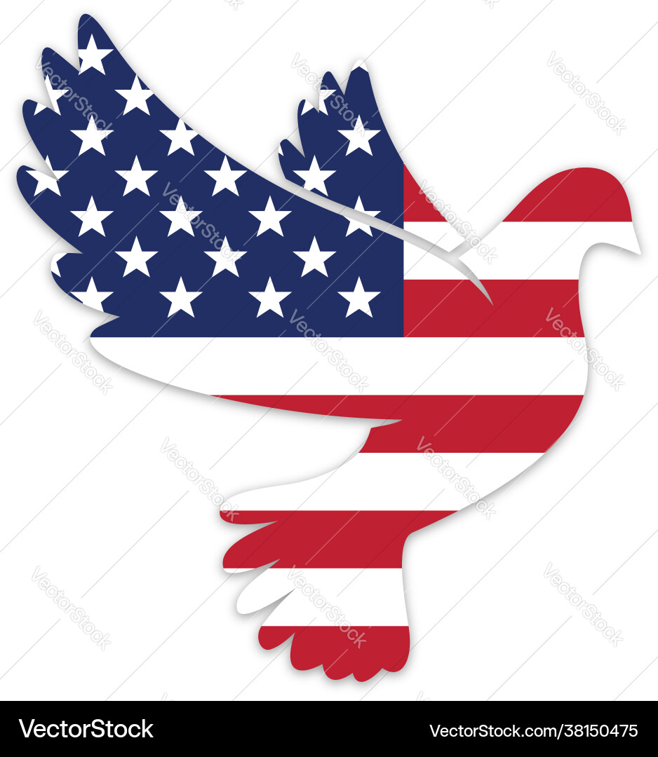 Beautiful peace dove with usa flag Royalty Free Vector Image