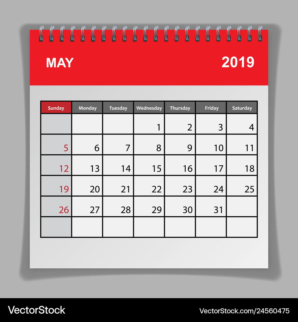 Calendar planner design template Royalty Free Vector Image