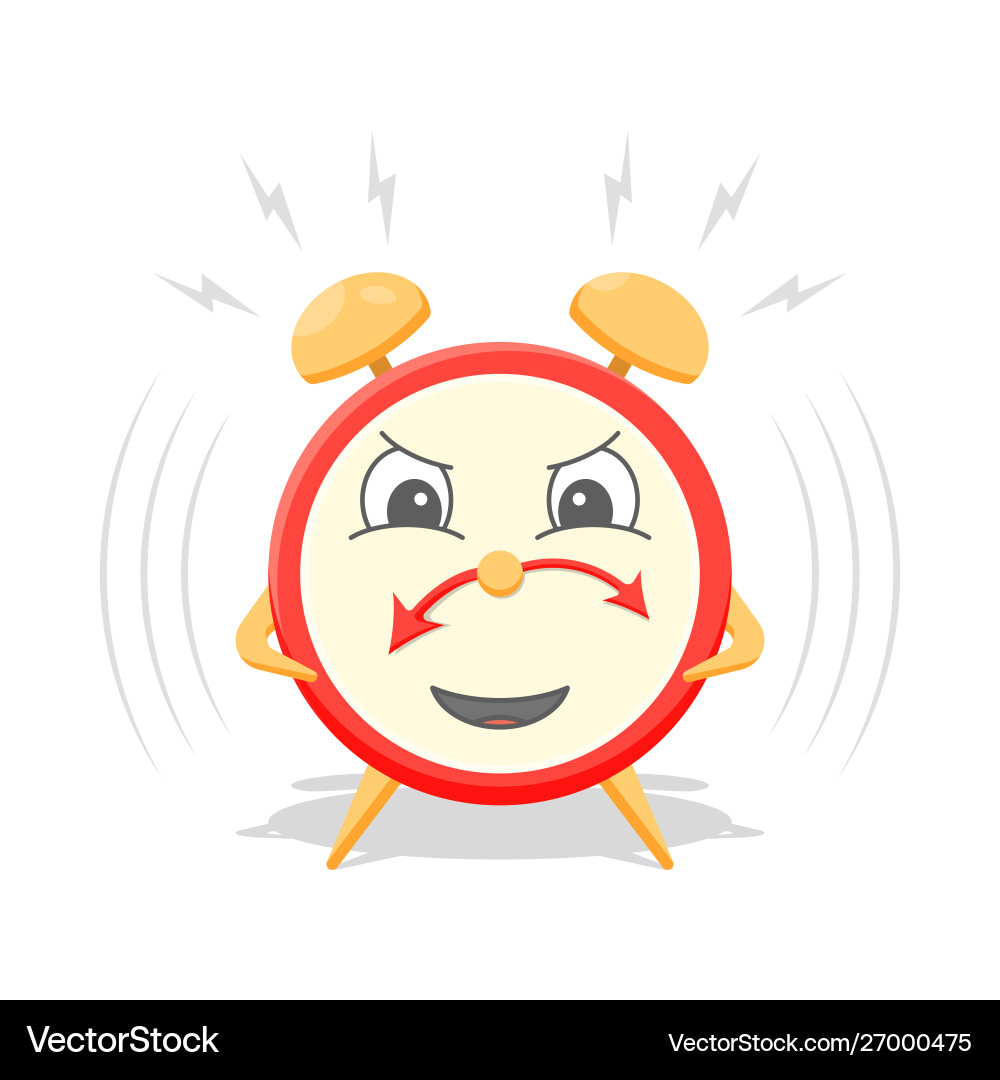 Cartoon alarm clock icon in action Royalty Free Vector Image