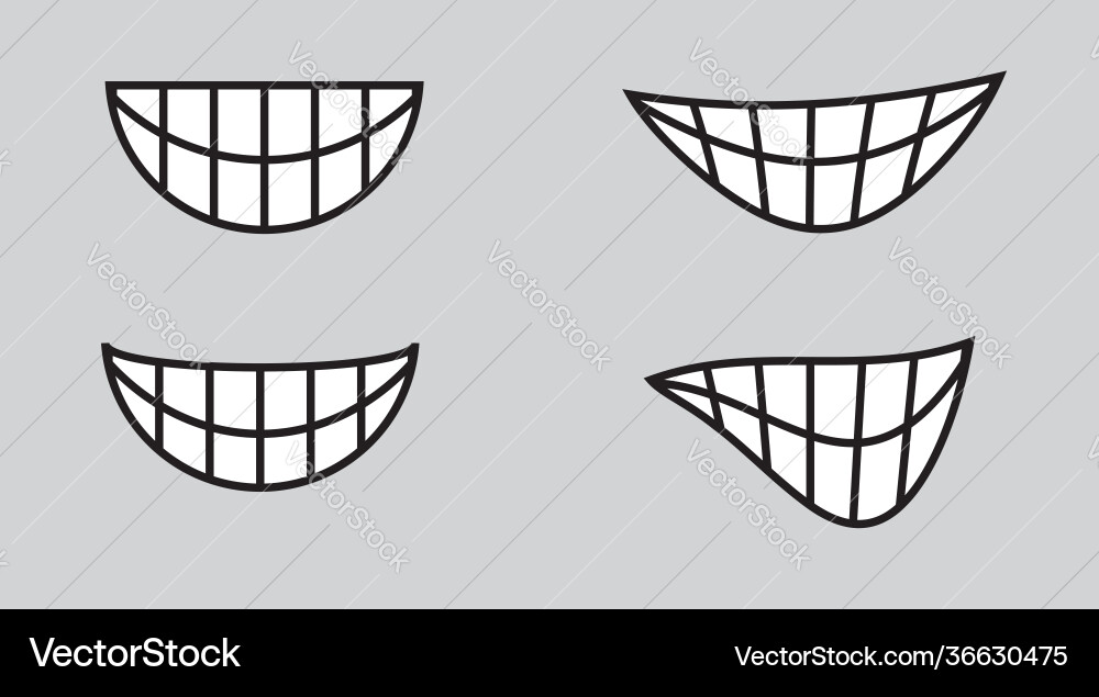 Cartoon Big Happy Tooth Smile Royalty Free Vector Image