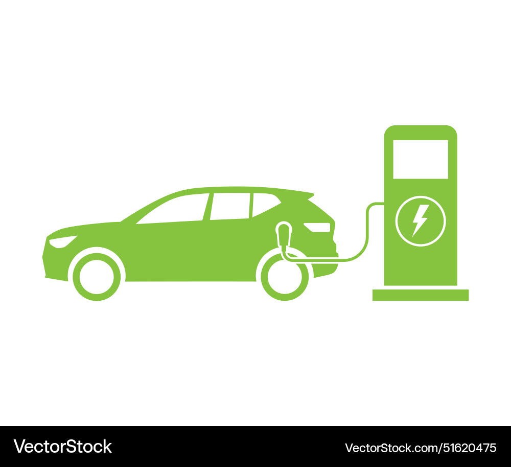 Electric car charging point icon symbol Royalty Free Vector
