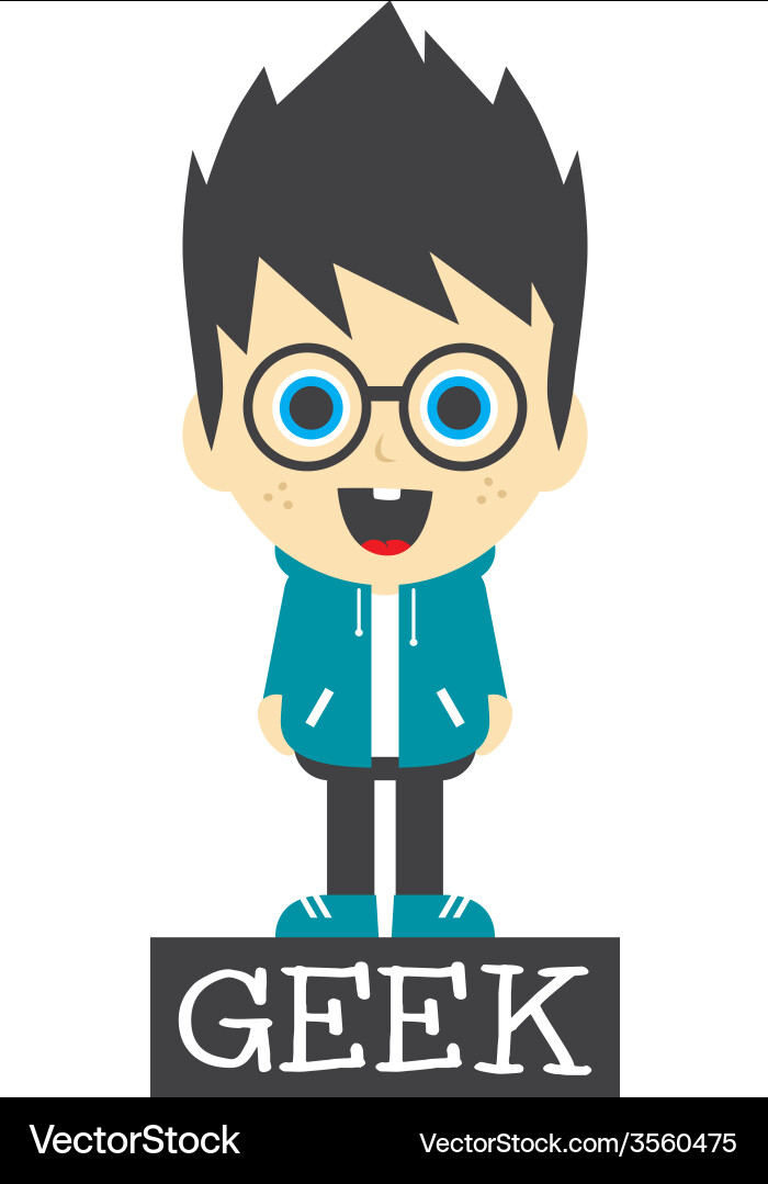 Geek boy cartoon Royalty Free Vector Image - VectorStock