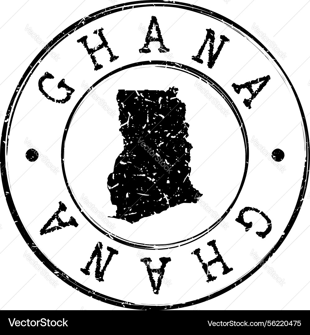 Ghana stamp postal map Royalty Free Vector Image