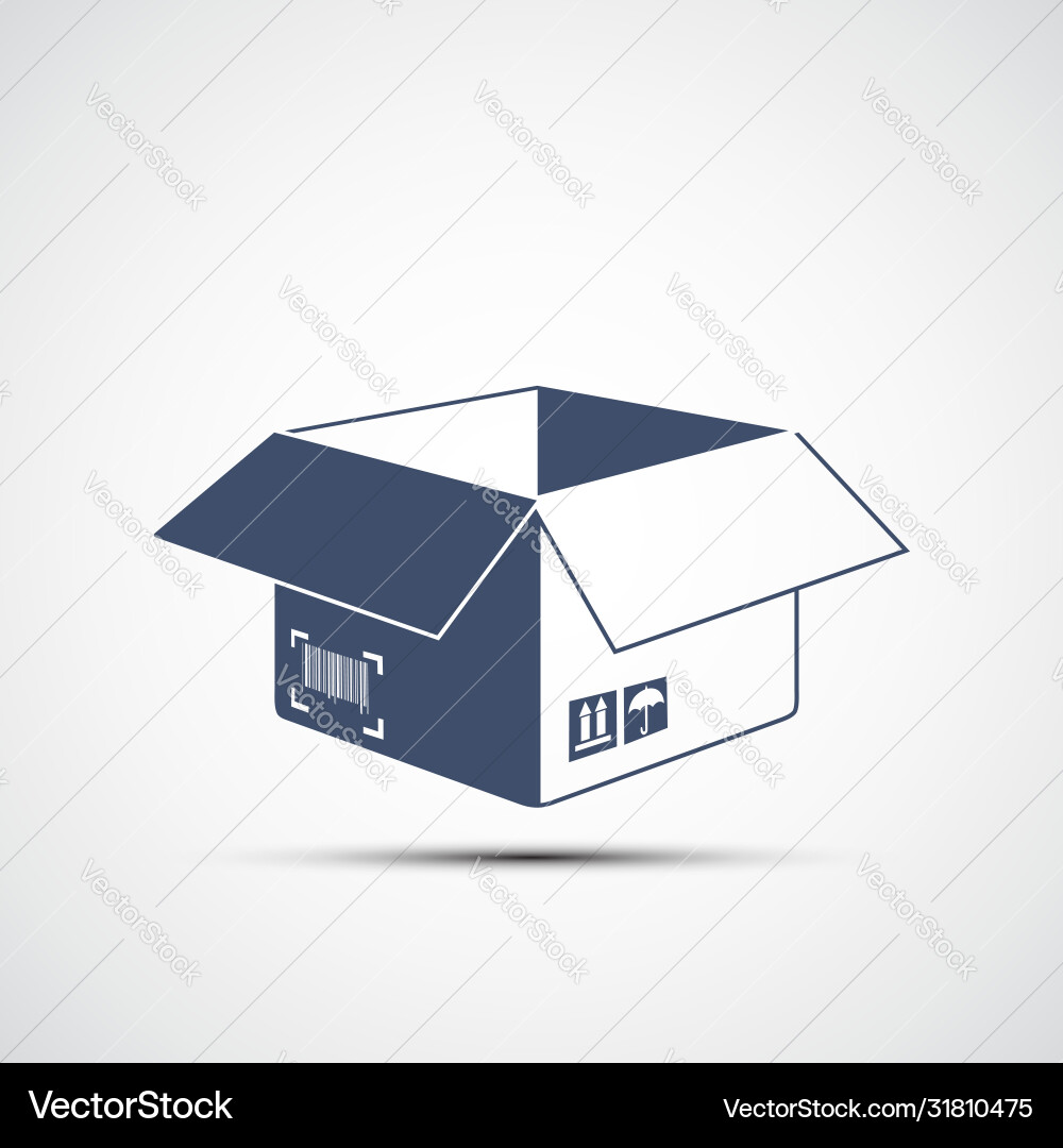 Open cardboard box icon Royalty Free Vector Image