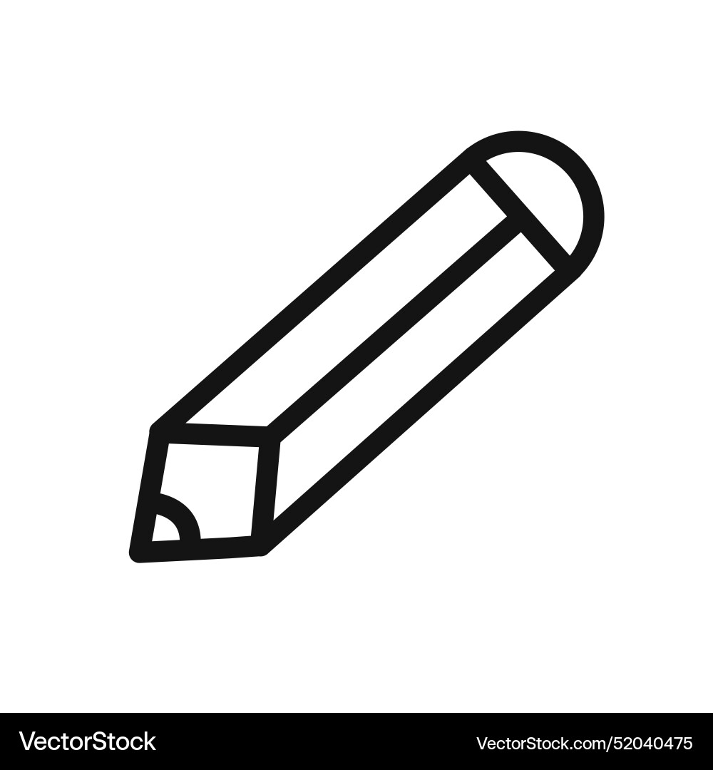 Pencil tool black and white sign Royalty Free Vector Image