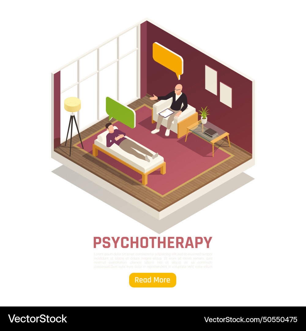 Psychotherapy session isometric composition Vector Image