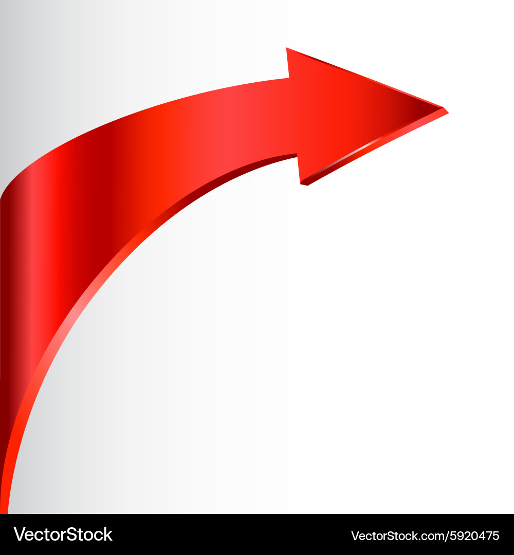 Red arrow and white background Royalty Free Vector Image