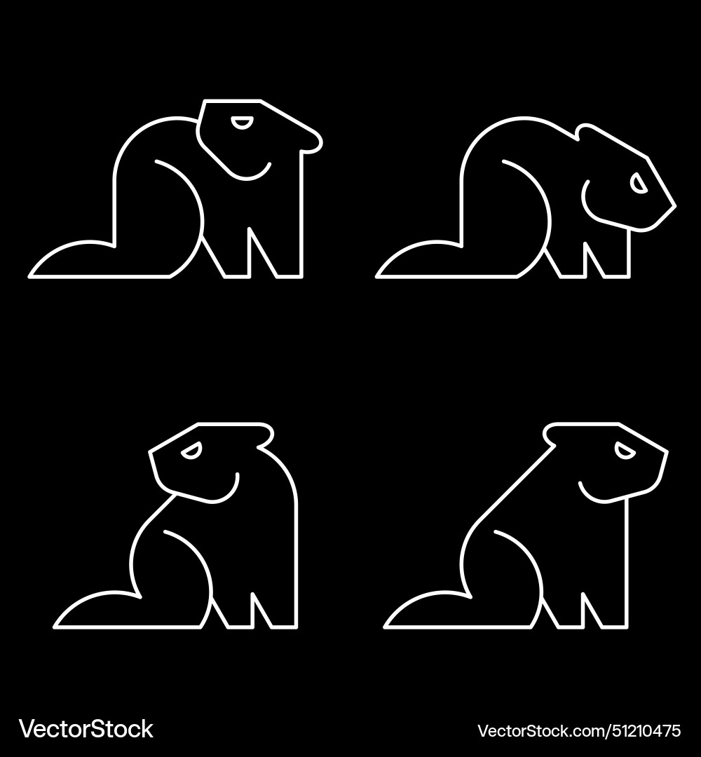 Set of beaver logo Royalty Free Vector Image - VectorStock